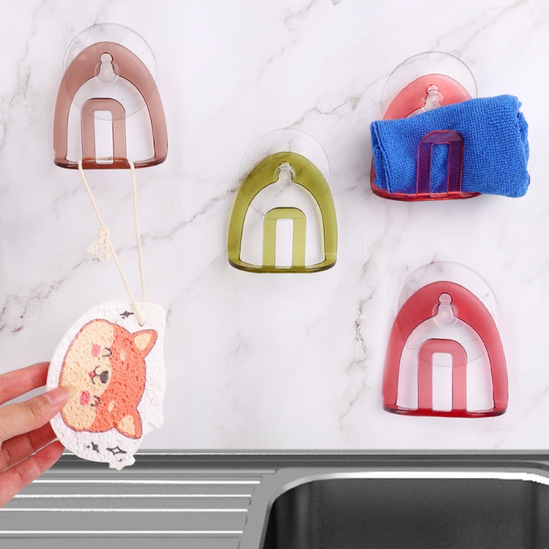 Light Luxury High-grade Sink Sponge Rack / Wall Suction Sponge Hook ...