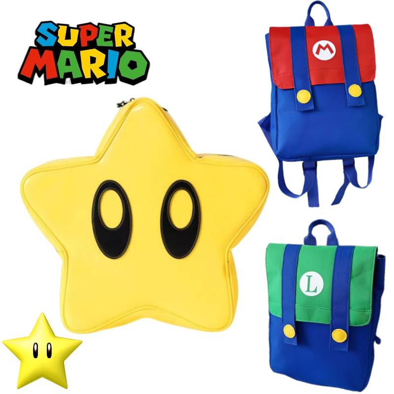 Mario Star Backpack Korean Backpack Girl Cute Fashion Bag Student ...
