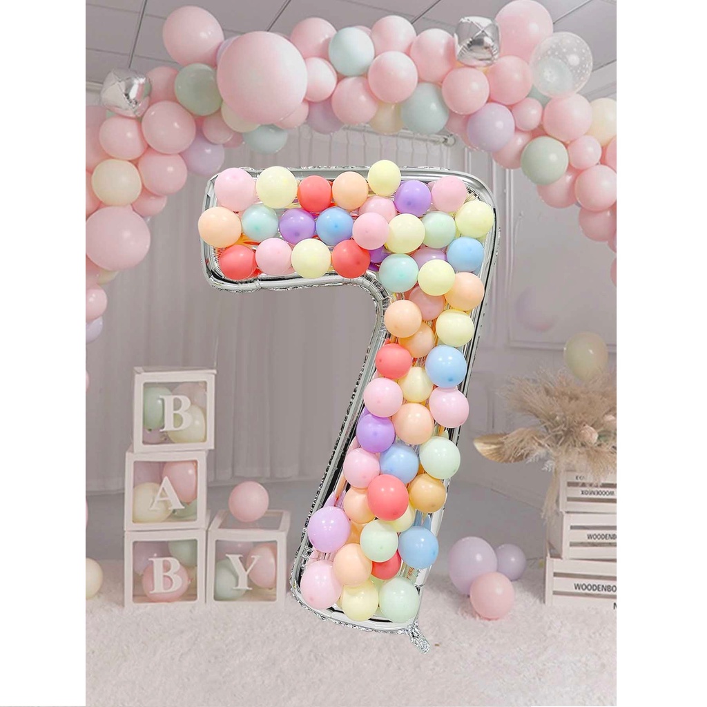 65inch Big Foil Number Balloon Stand Filling Frame DIY Baby Shower ...
