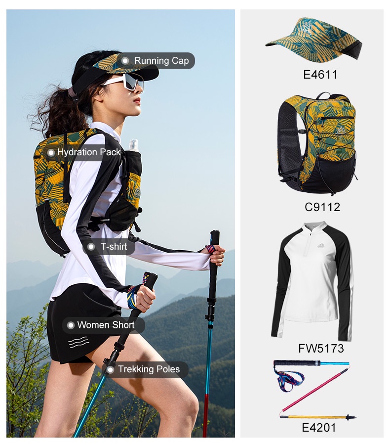 AONIJIE C9112 12L NEW Hydration Backpack with Quiver Bag for Trekking ...