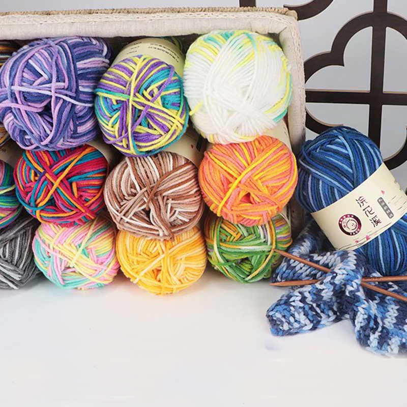 5-strand 2.5mm Colored Soft Cotton Baby Knitted Wool Yarn Crochet ...