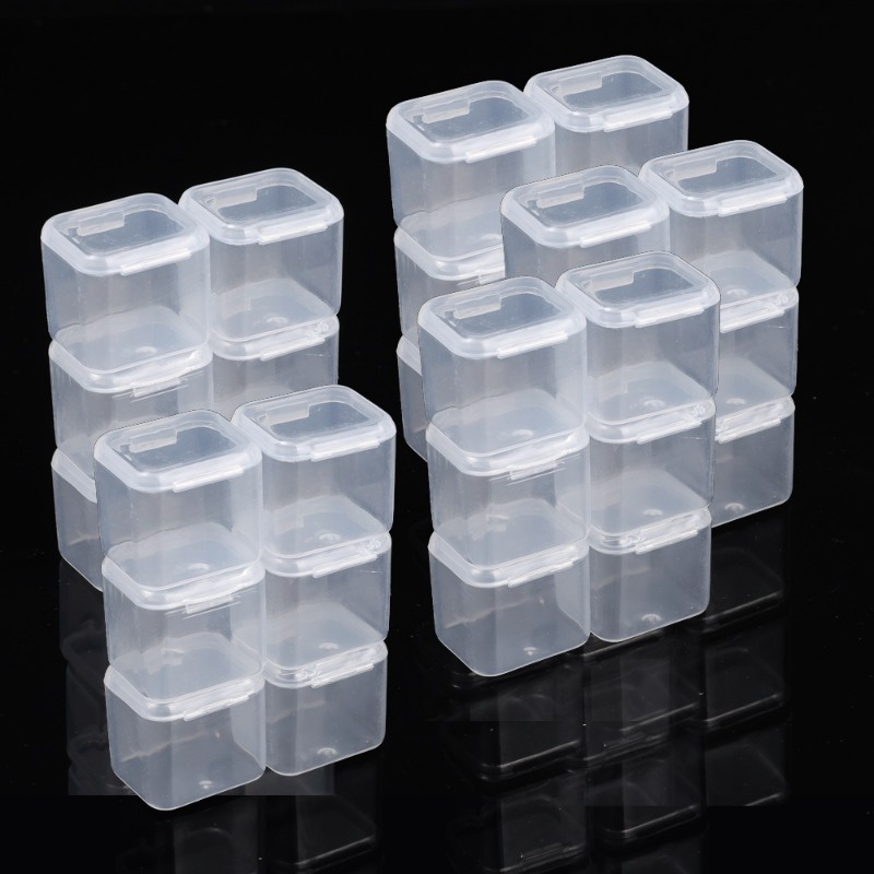 1/5/6/10Pcs Square Transparent Storage Box / Mini Plastic Dust-proof ...