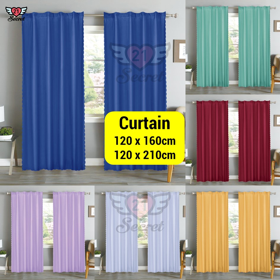 Langsir Tingkap Semi Blackout Curtain Plain Kain Langsir Pintu Door ...