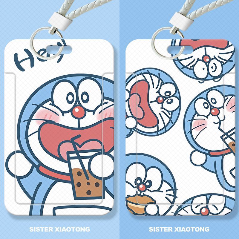 Doraemon Cartoon Student Slide Card Holder Food Card Bus Card ID ...