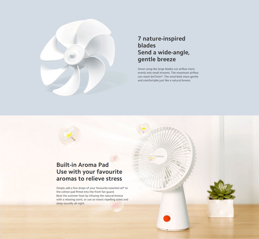 Xiaomi Rechargeable Mini Fan | Shopee Singapore