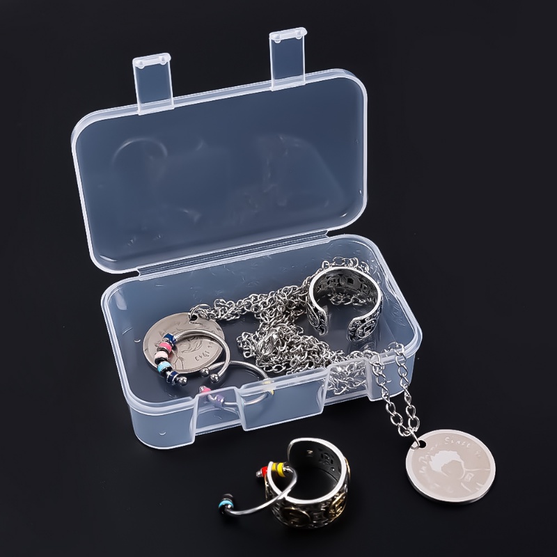 Mini Clear Storage Box with Lid / Plastic Rectangular Collection Case ...