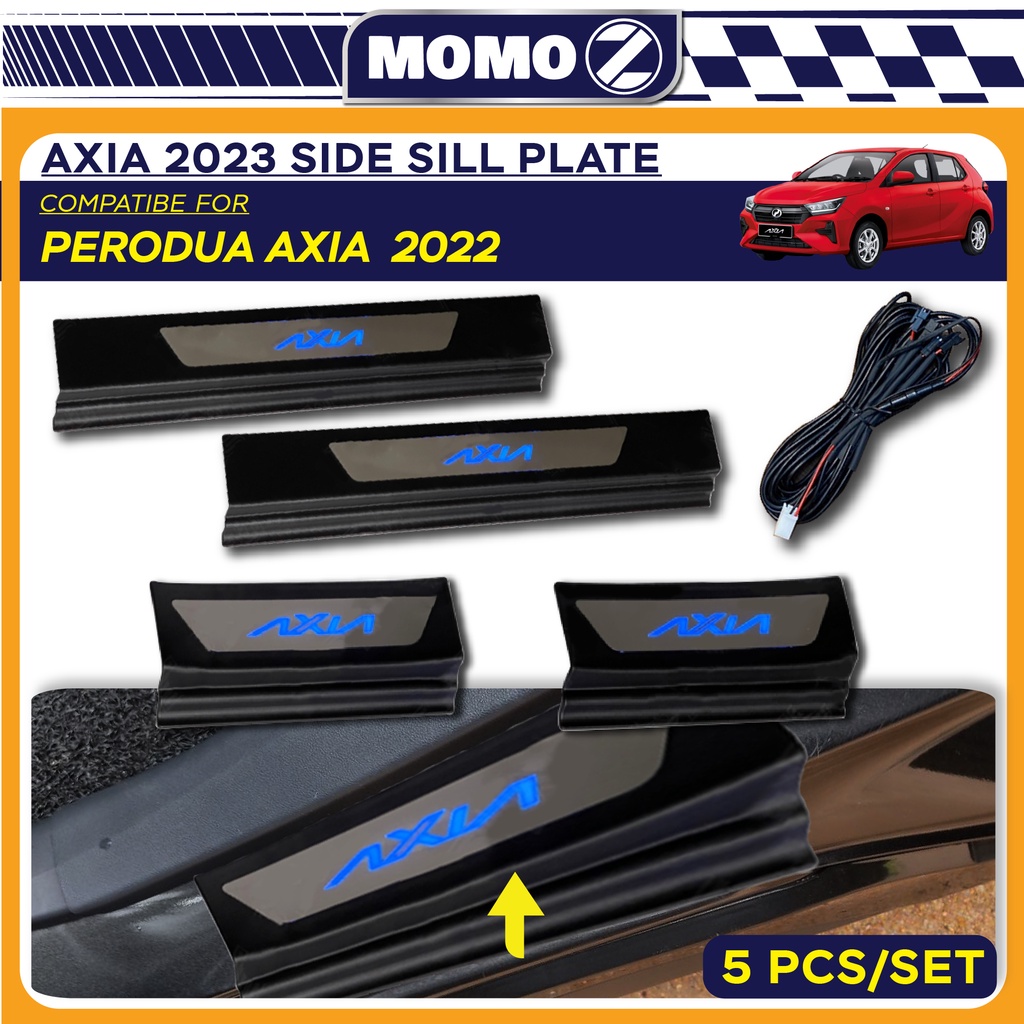 Car Perodua Axia 2023 - 2025 LED Door Side Sill Step Plates Stainless ...
