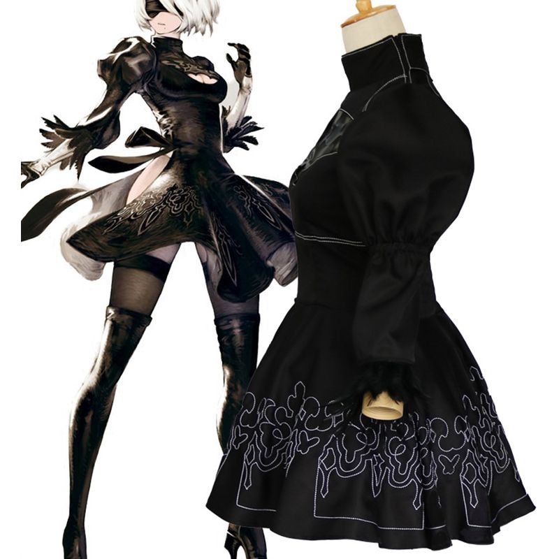 Women Game Cosplay Costume Nier Automata Yorha 2B Dress Suit Anime ...
