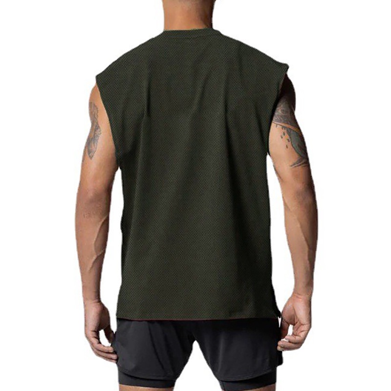 Mesh Gym Mens Workout Muscle Stringer Clothing Open Side Bodybuilding ...