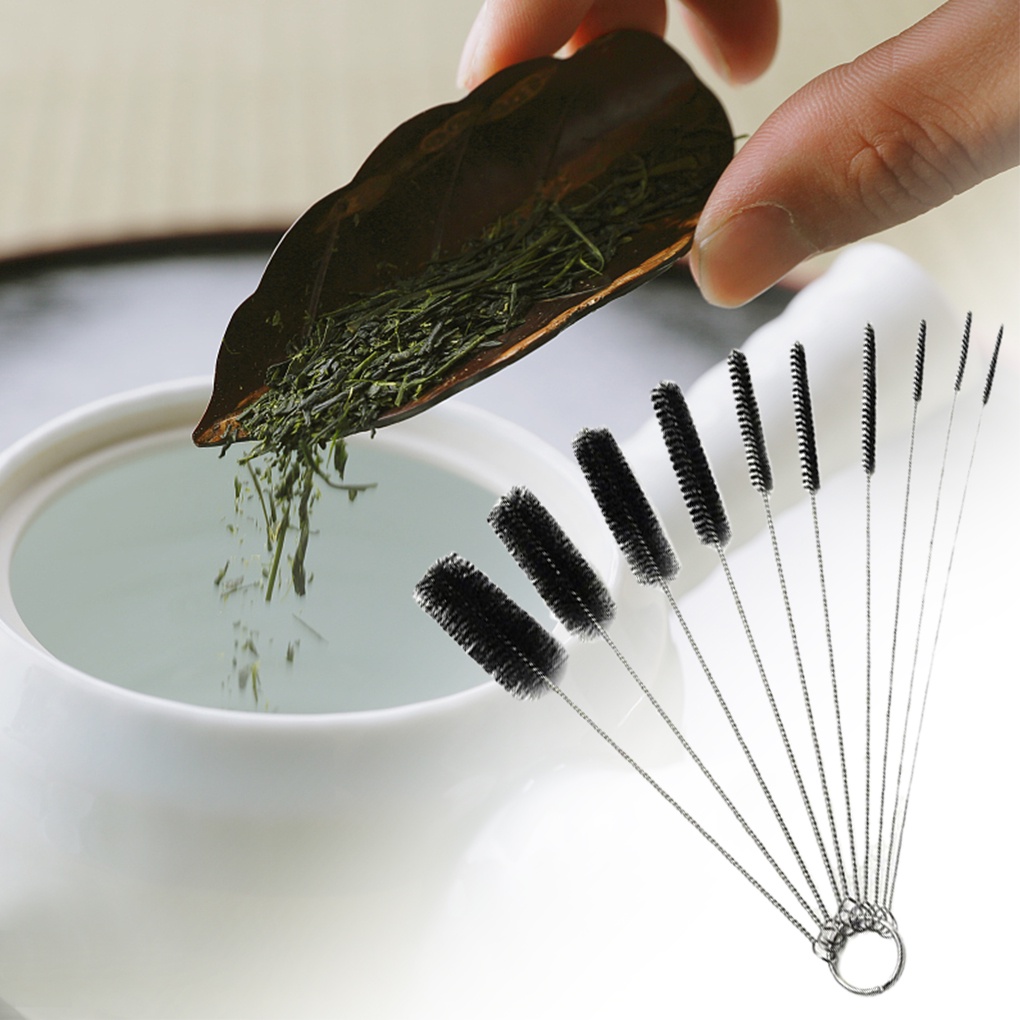 10Pcs/set Nylon Cleaning Brush Set Test Tube Bottle Straw Washing ...