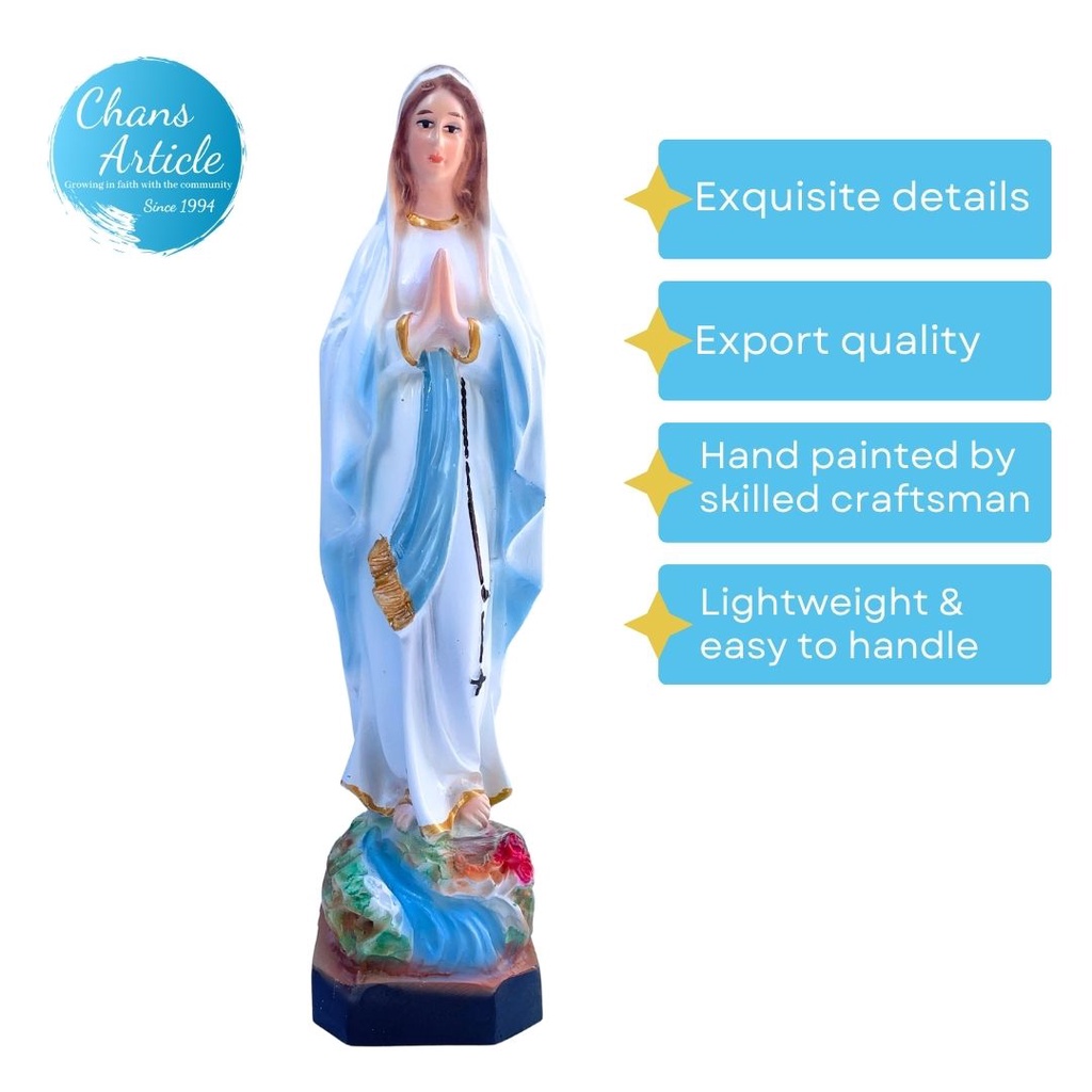 Our Lady of Loudes Statue 18.5cm Altar Statue High Quality Lady Lourdes ...