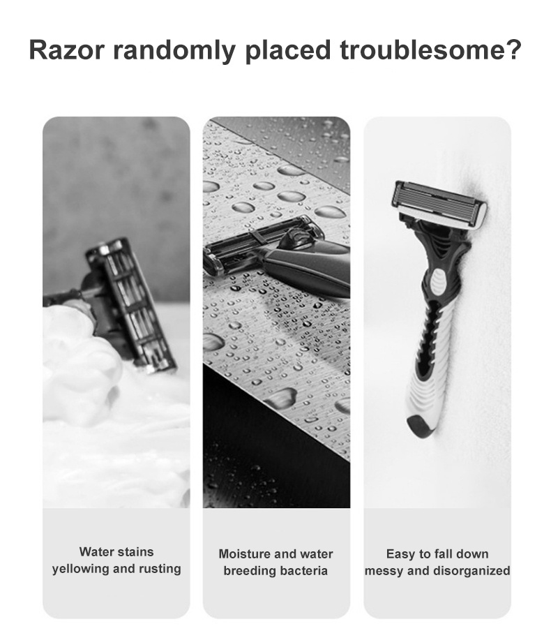 Manual Razor Holder Shelf Seat Stand Hang Bathroom Men Beard Razor Hook ...