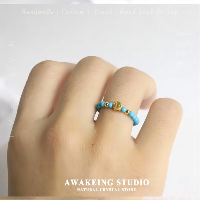 Natural Crystal Tourmaline Ring Lucky Ring Lucky Fortune Transfer Ring ...