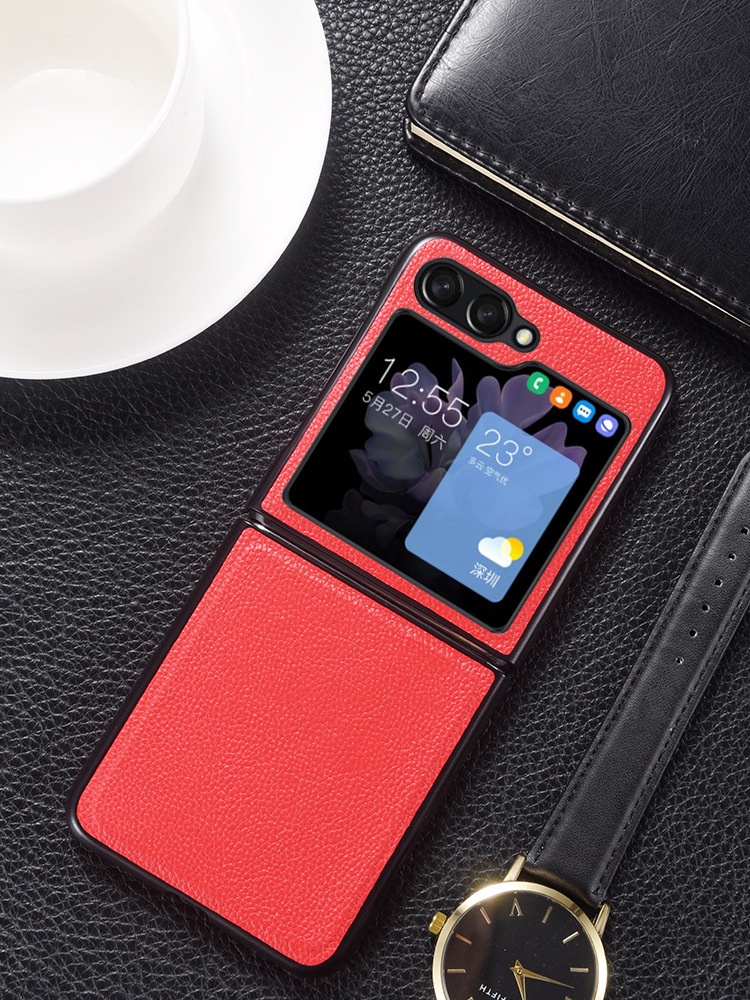 Dermis Leather Phone Case for Samsung Galaxy Z Flip 5 4 3 Flip5 Flip4 ...