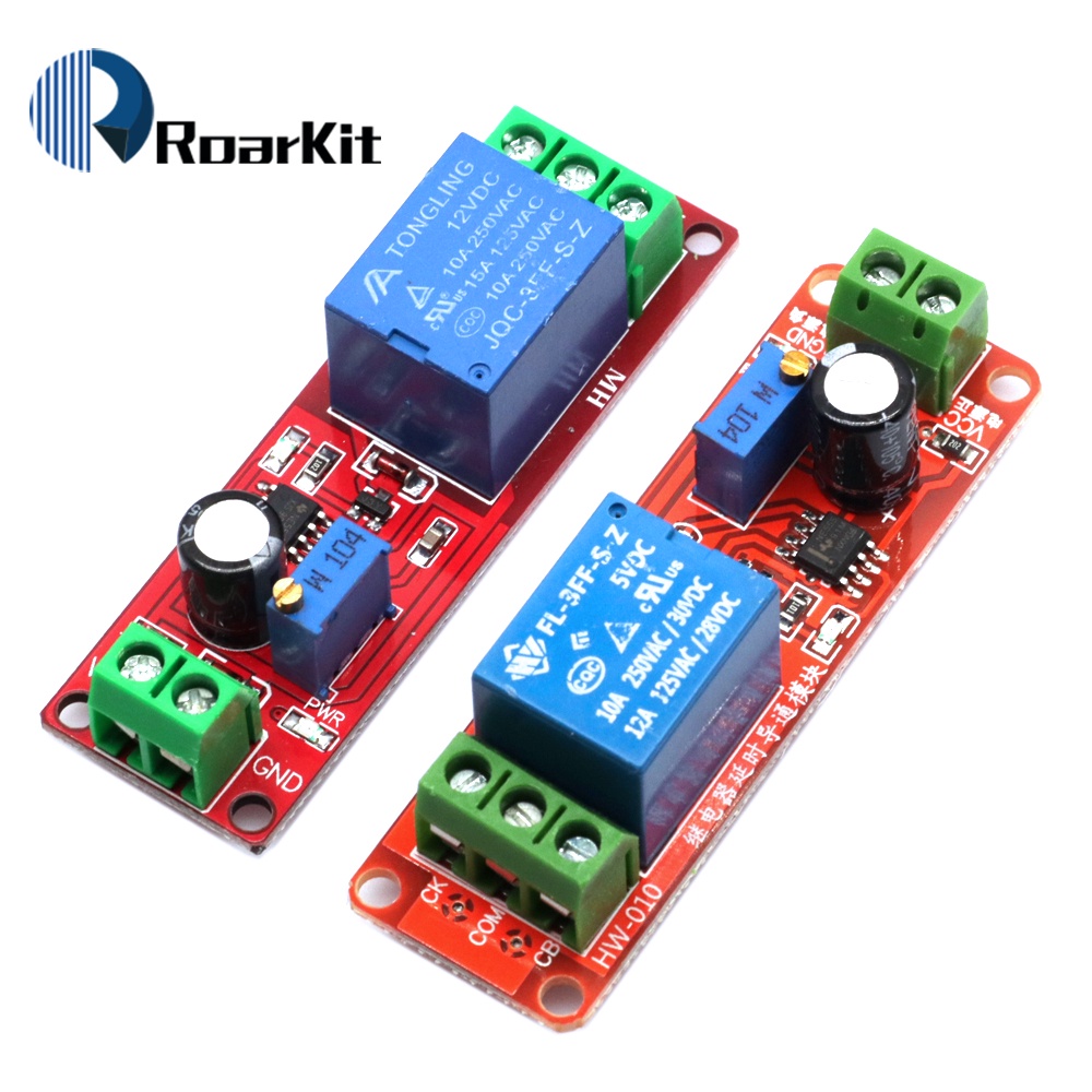 NE555 Timer Switch Adjustable Module Time Delay Relay Module DC 5V / 12V Monostable Shield Power ...