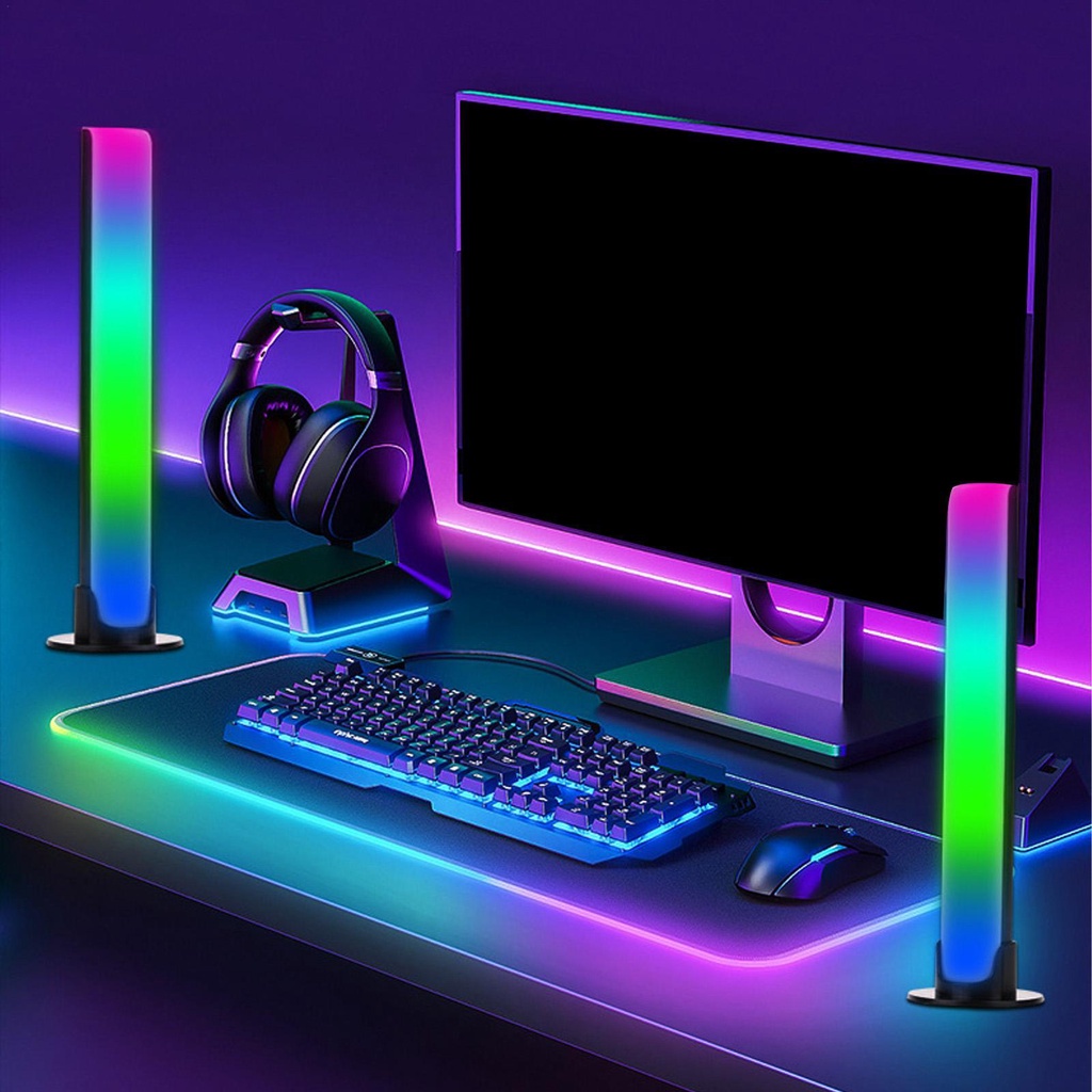 RGB Music Sync LED Light Bar With Built-in Microphone Sound Pickup ...