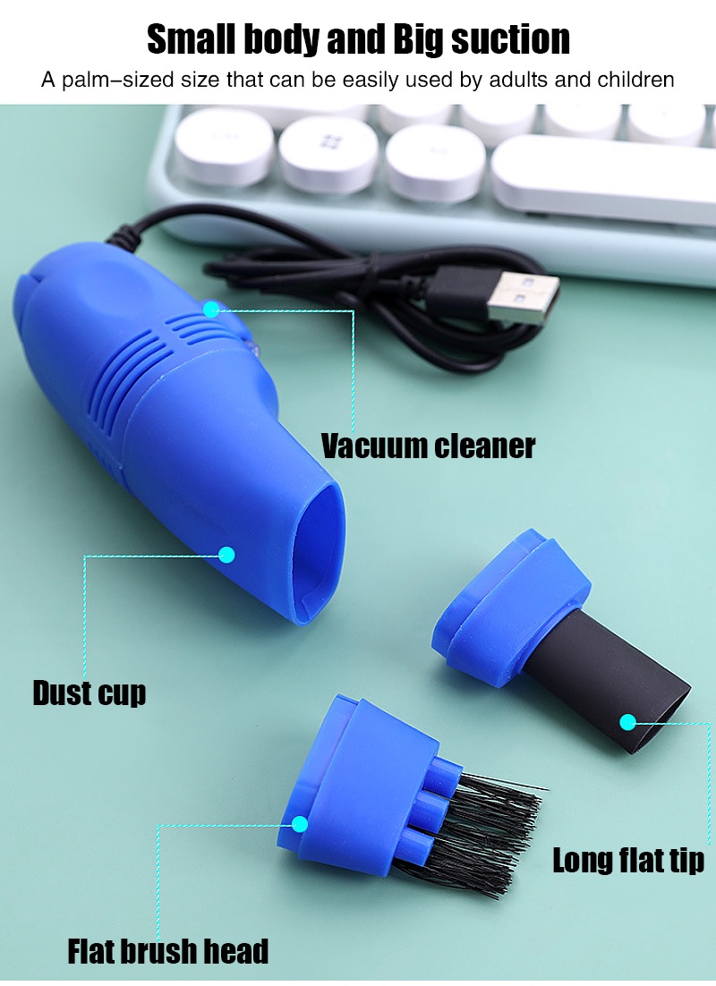 Mini Computer Vacuum USB Keyboard Cleaner PC Laptop Brush Dust Cleaning ...