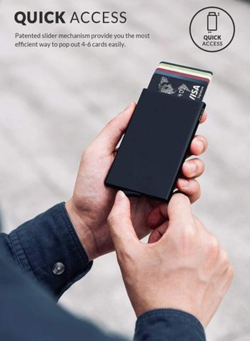 Aluminum Card Holder RFID Credit Card Holder Automatic Pop-up Bank Card ...