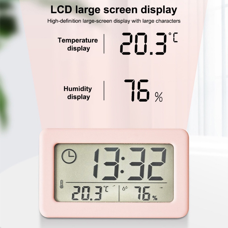 Electronic Digital Clock Temperature Humidity Alarm Clock Nordic Style ...