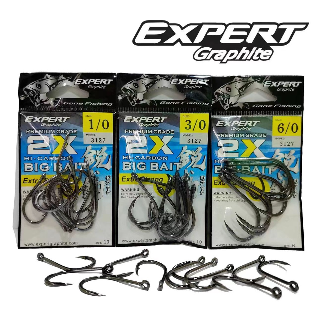 EXPERT GRAPHITE BIG BAIT 2x FISHING HOOK (3127) | Shopee Singapore