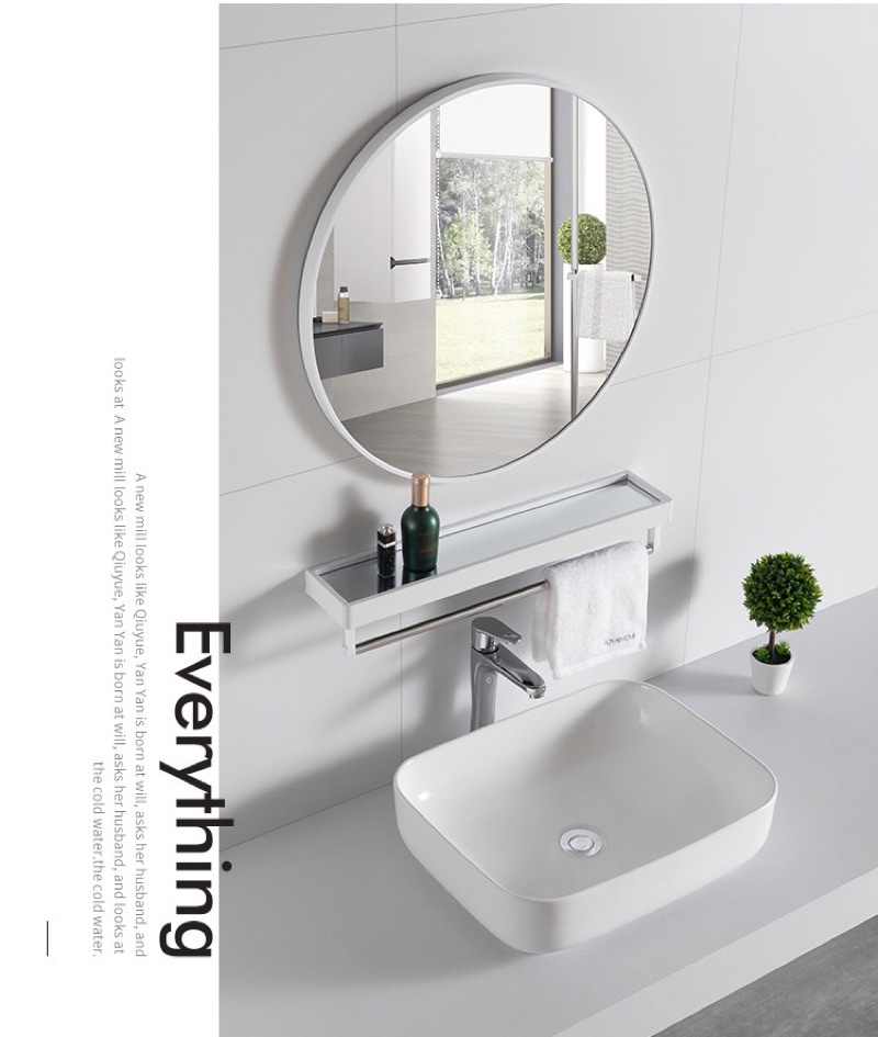 Local Seller🇸🇬 Nordic Bathroom Hanging Mirror Aluminum Frame Bathroom ...