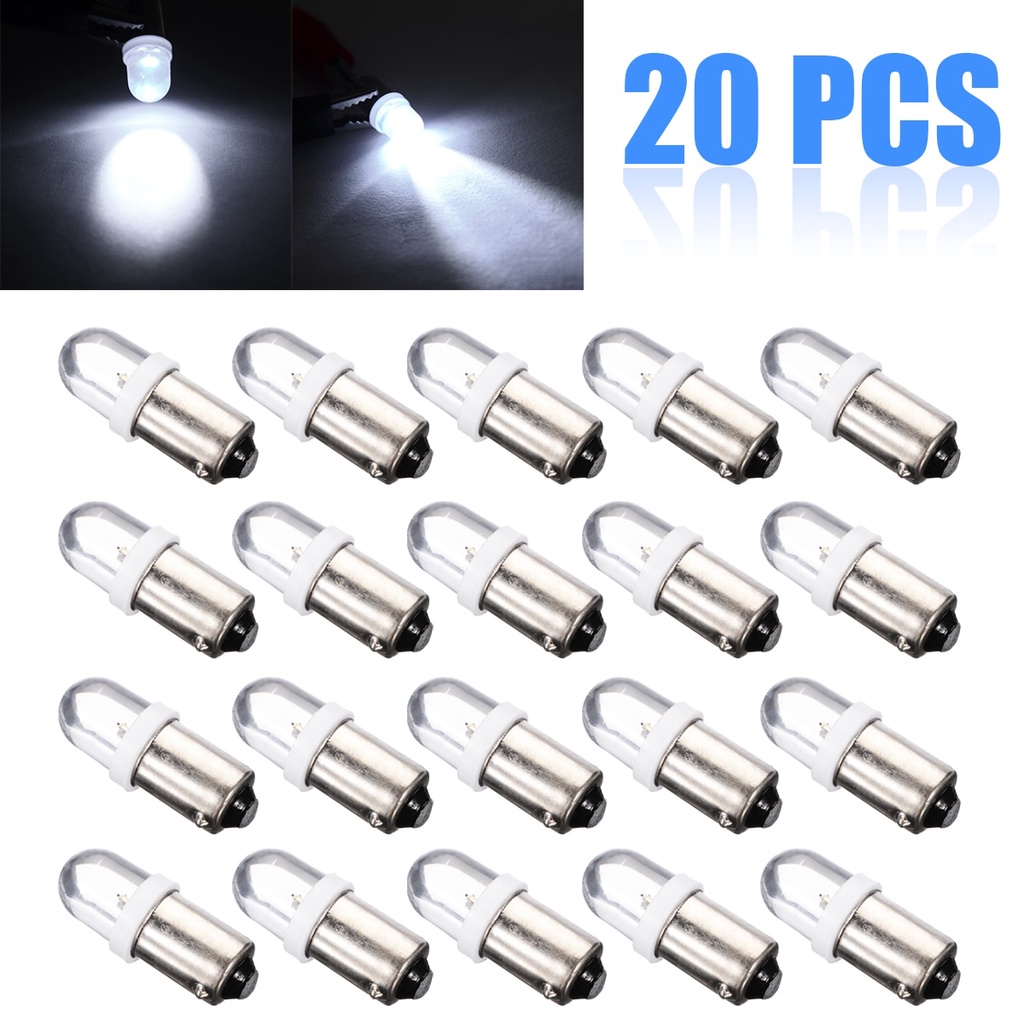 20pcs 12V T11 T4W BA9S H6W 1895 1SMD LED Turn Signal Lamp White Car ...