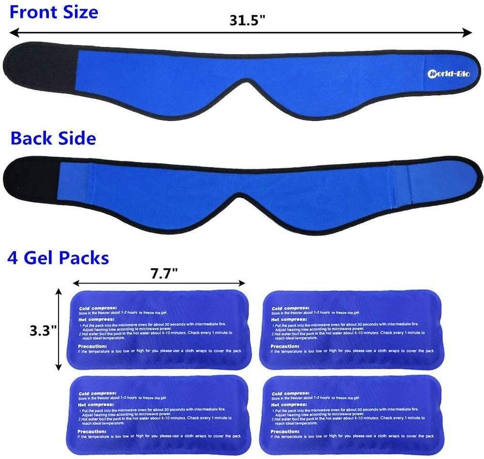 Reusable Gel Mask Cooling Facial and Eye Ice Pack for Migraine Relief ...