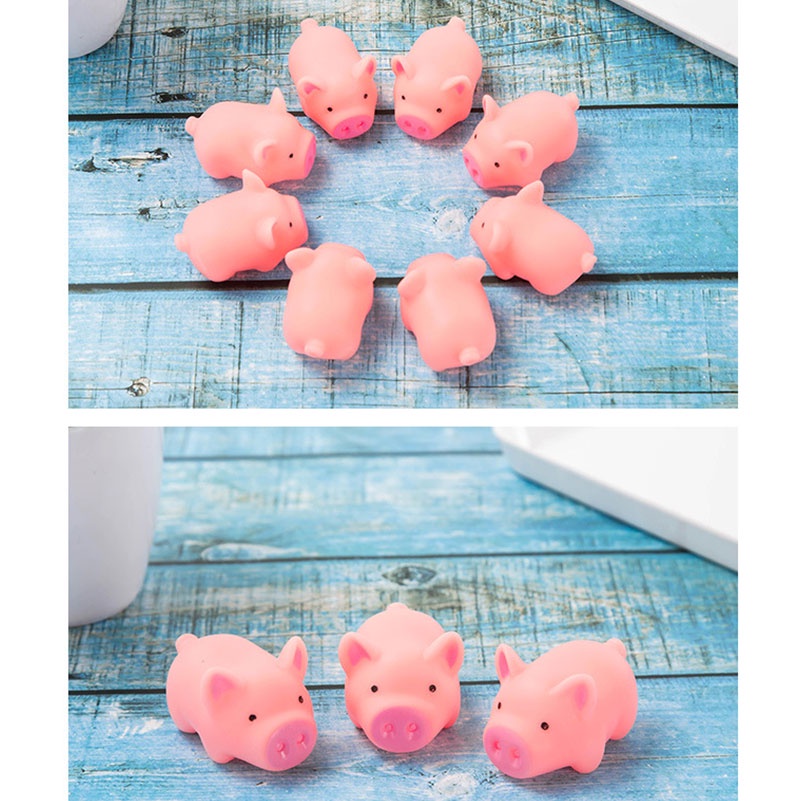 10 Pcs Rubber Pig Bath Toy Bulk Mini Pig Toys Pink Piggy Bathtub Toys ...