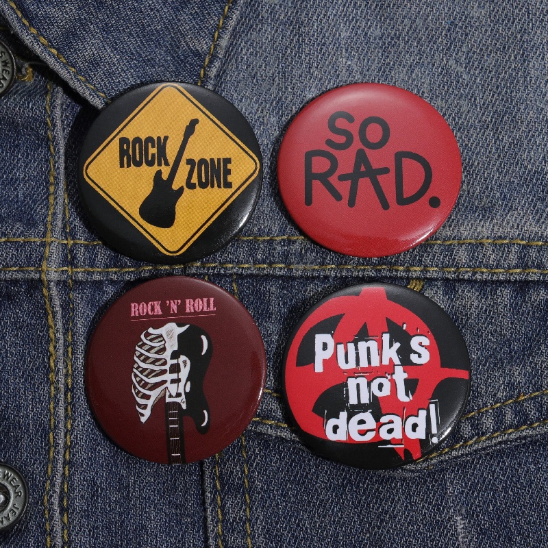 44mm Rock Roll Tinplate Pin Punk Is Not Dead Forever Brooch Badges ...