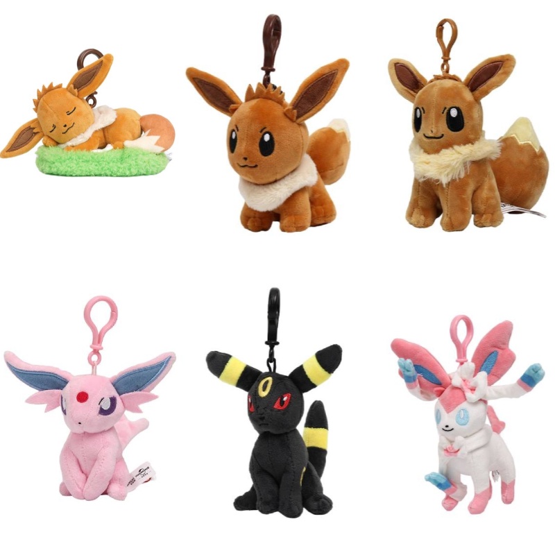 Authentic Pokemon Eevee Plush Bag Charm Cute Cartoon Animal Toy Pendant ...