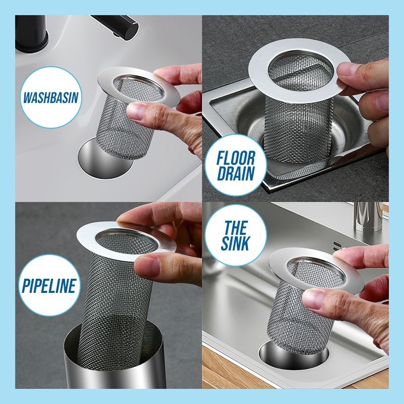 Stainless Steel Drain Filter with Handle / Bathroom Sink Strainer Hair ...