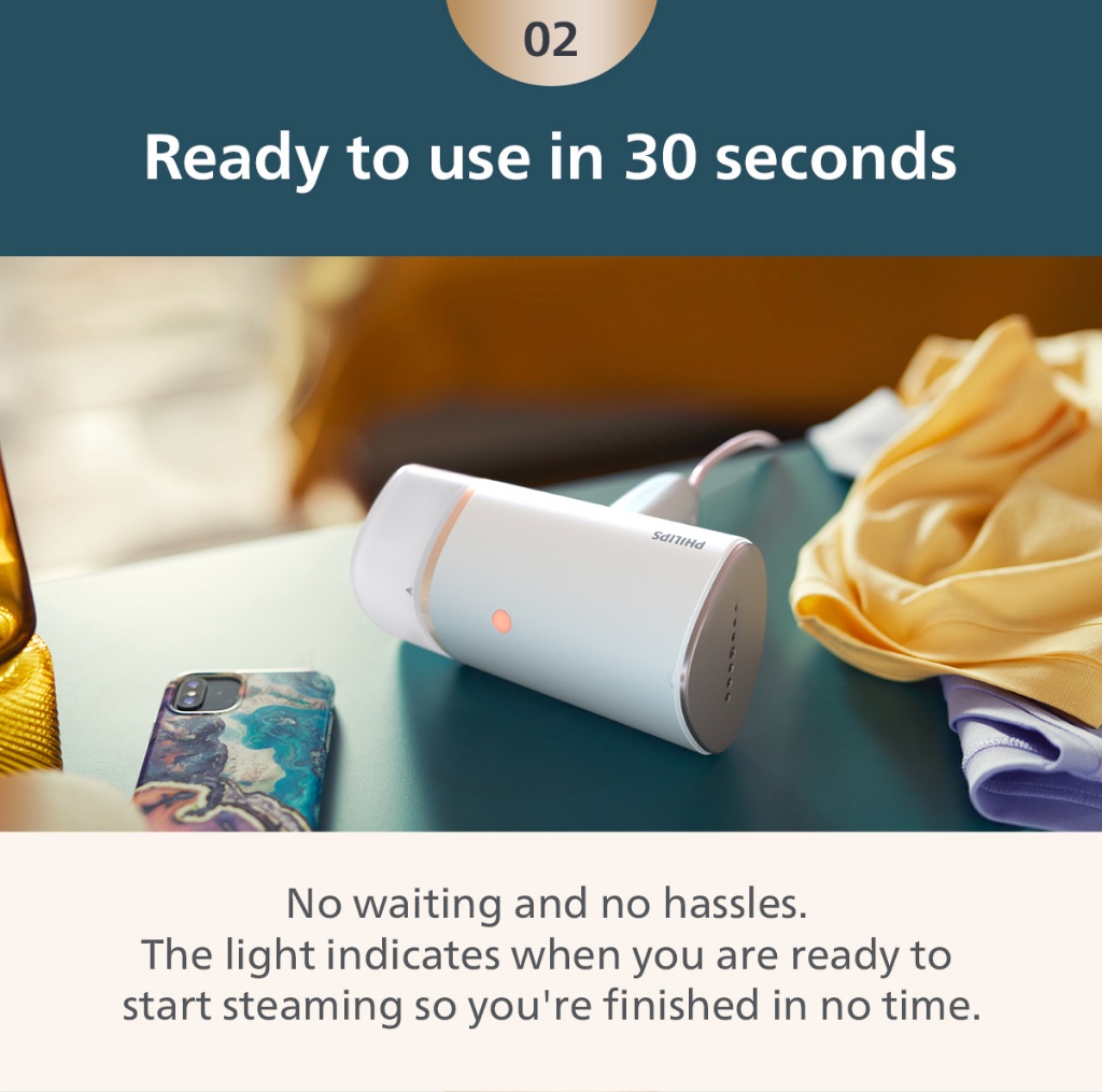 PHILIPS 3000 Series Handheld Garment Steamer - STH3020/16, Portable ...