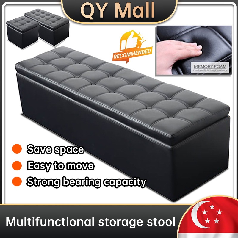 🔥QY Local Mall🔥2026 Upgrade 120cm Leather Storage Bench Stool PU ...