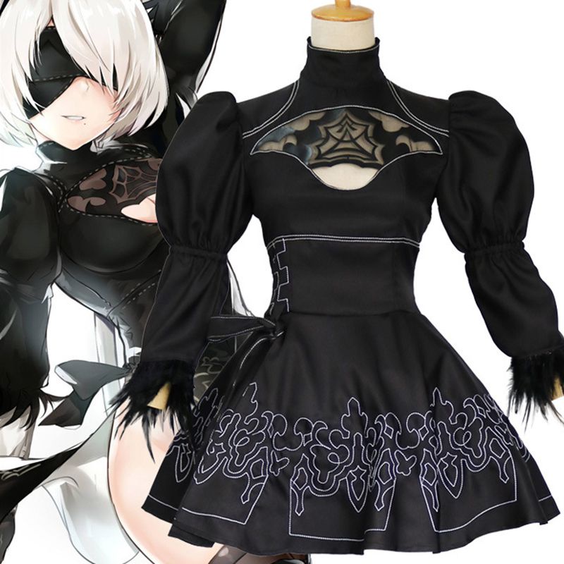 Women Game Cosplay Costume Nier Automata Yorha 2B Dress Suit Anime ...