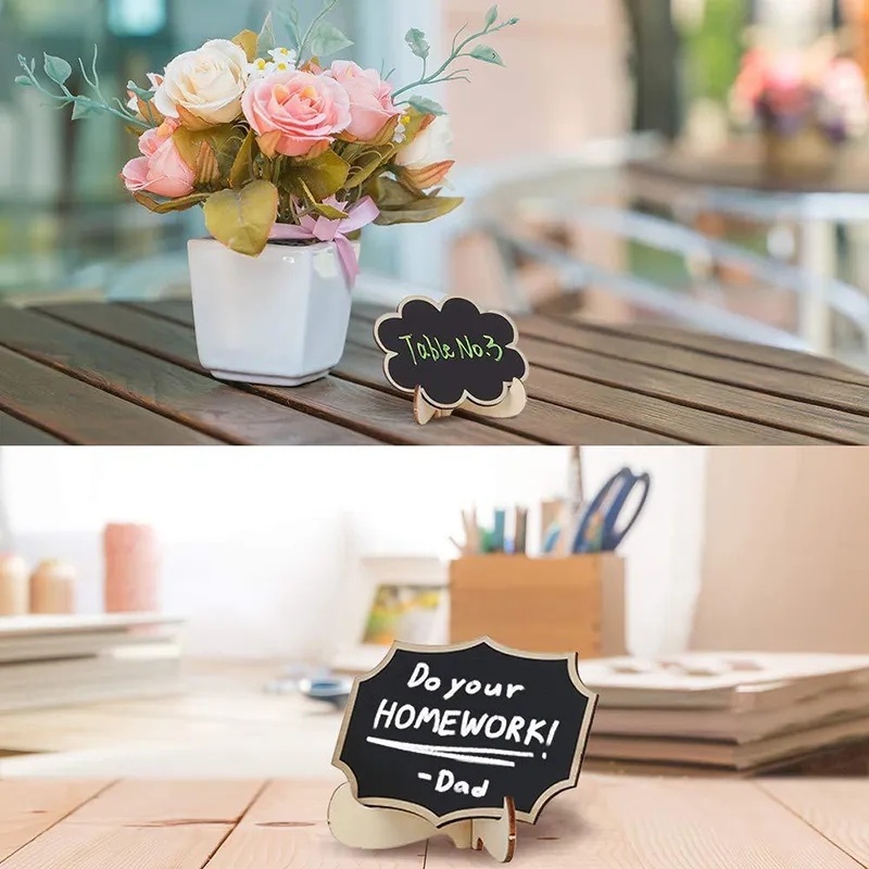 Mini Log Writable Chalkboard Dinner Table Number Marking Plank ...