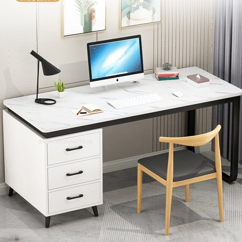Light Luxury Computer Desk Bedroom Study Table With Storage Cabinet ...