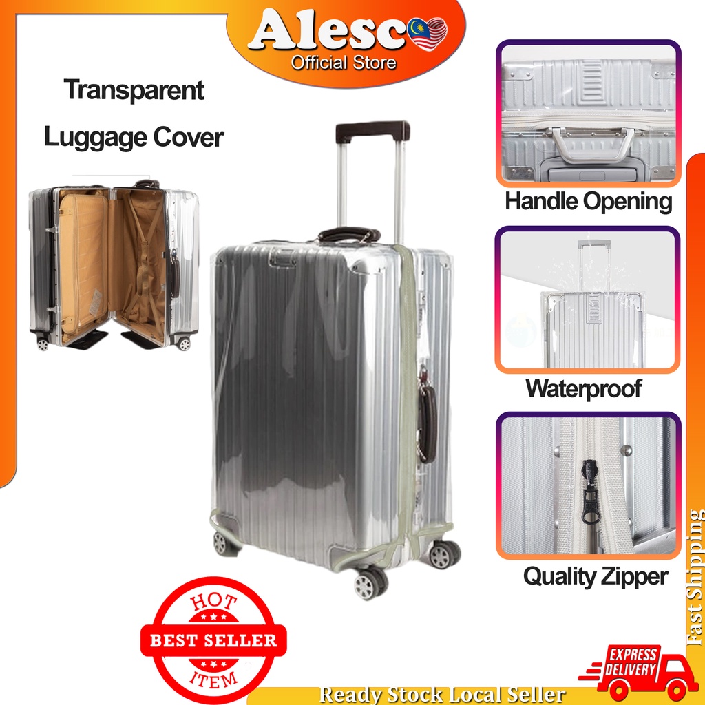 Alesco Thicken Luggage Cover with ZIpper Transparent Suitcase Covers ...