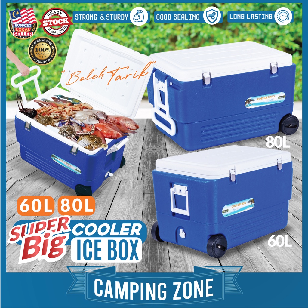 60L 80L Super Big Cooler Ice Box with Wheel Portable Storage Cold Box ...
