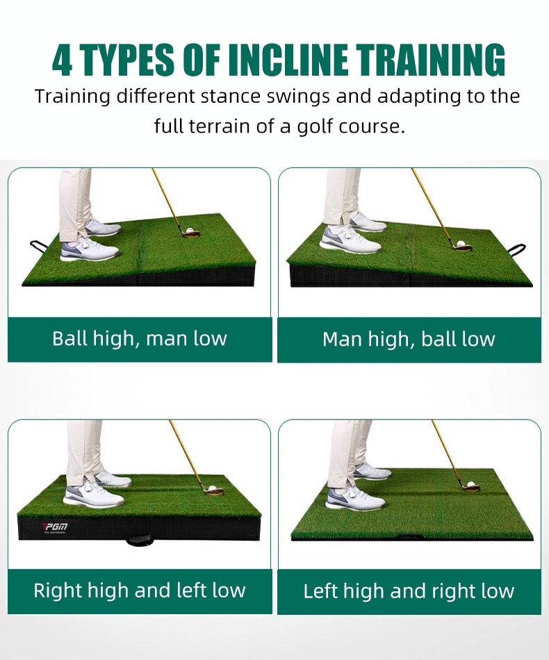 PGM New style slope long grass golf hitting mat with foldable portable ...