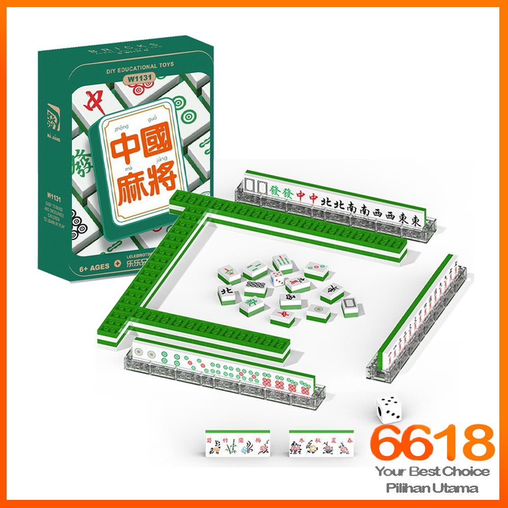 Mini Mahjong Block Travel Game Set Building Blocks Educational Toys ...