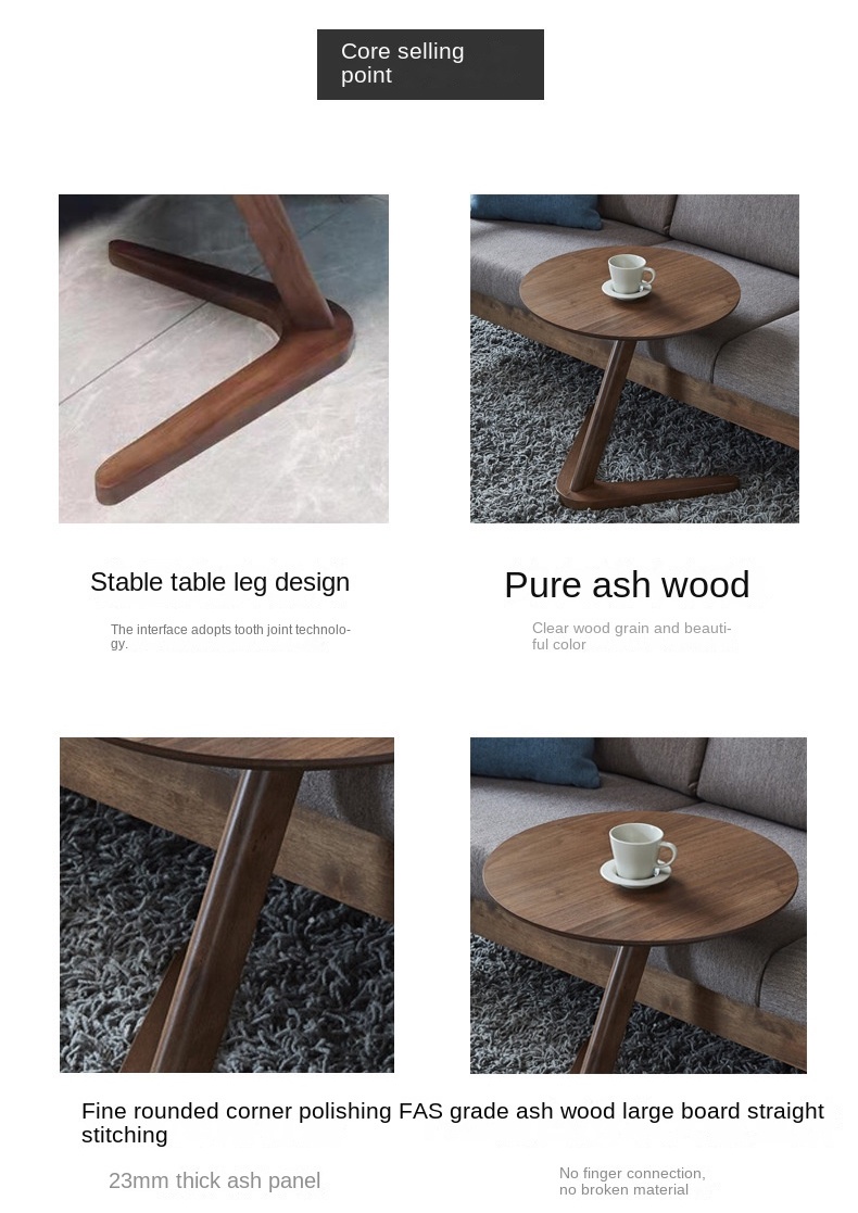 Nordic solid wood coffee table minimalist light luxury walnut living ...
