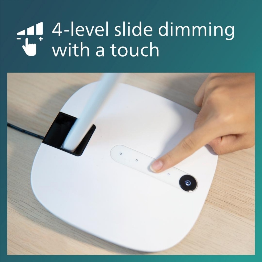 Philips RobotPlus LED Desk Light - 4-level slide touch dimming control ...