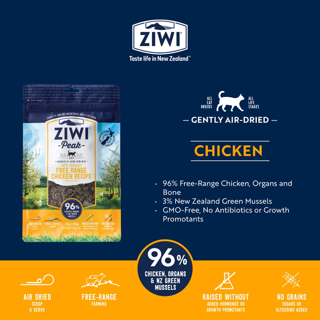 Ziwi Peak Originals Air Dried Cat Food 1kg | High Protein, Complete Diet Meal Topper, Lamb ...