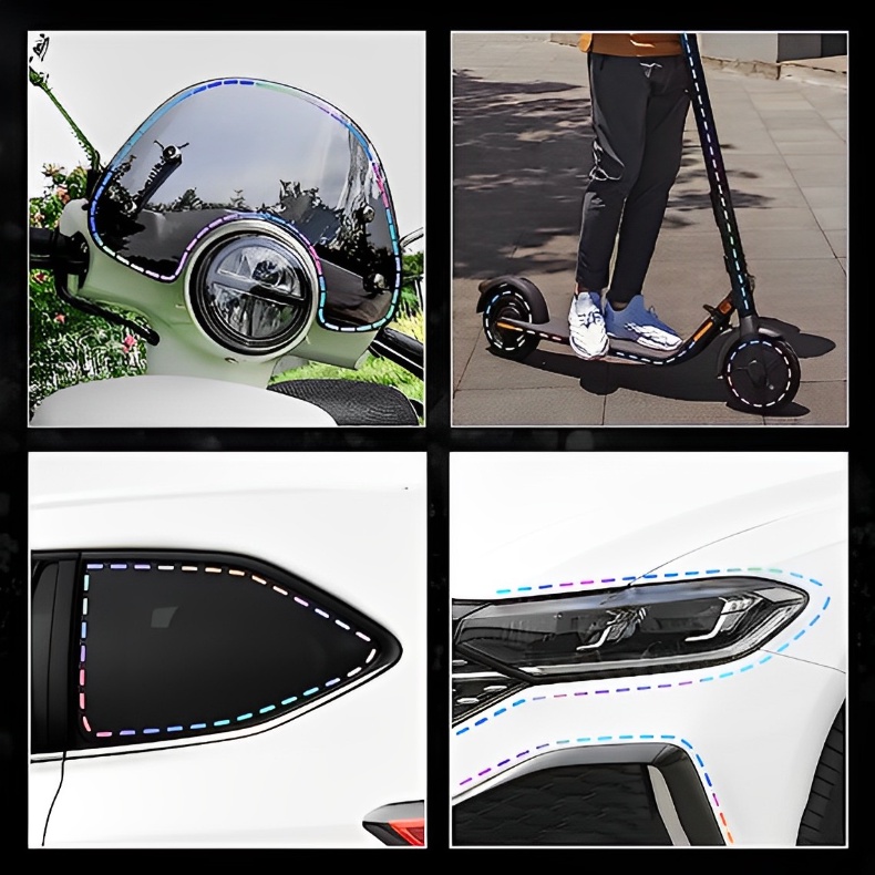 60cm Laser Color Dashed Line Car Sticker / Electric Bike Dotted Line ...