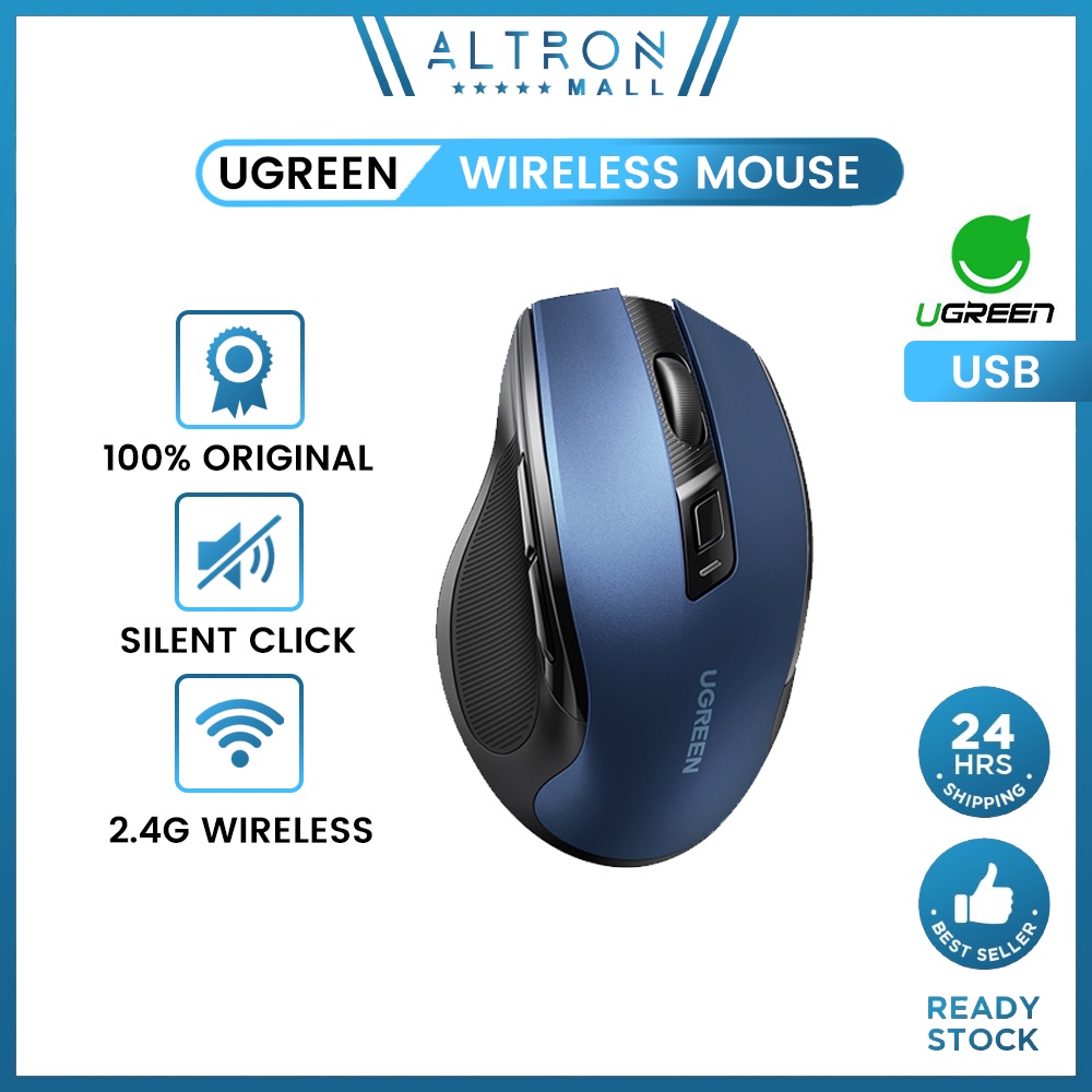 UGREEN Wireless Mouse 6 Silent Buttons 5 Level DPI Setting 4000 DPI ...