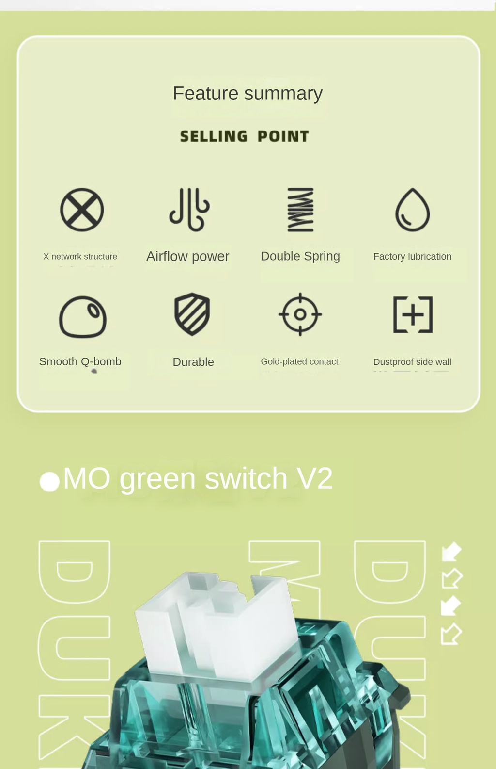 Lychee gaming DUKHARO mechanical keyboard switch Mo Pink Mo Green V2 Mo ...