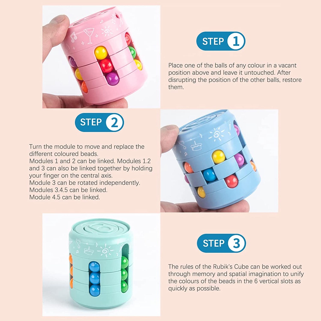 Magic Rotating Cube Creative Rotating Finger Cube Fidget Puzzle Toy ...