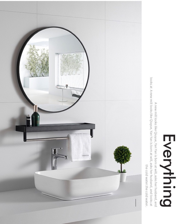 Local Seller🇸🇬 Nordic Bathroom Hanging Mirror Aluminum Frame Bathroom ...