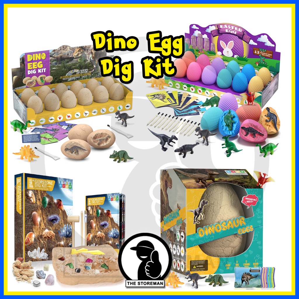 Dino Egg Excavation Kit / STEM Toys Dinosaur Egg Dig Kit / Gemstone Dig ...