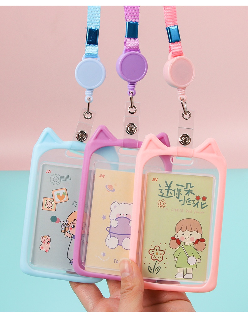 1PC Cute ID Card Sleeve Cartoon Cat Bus Card Case Card Holder ...